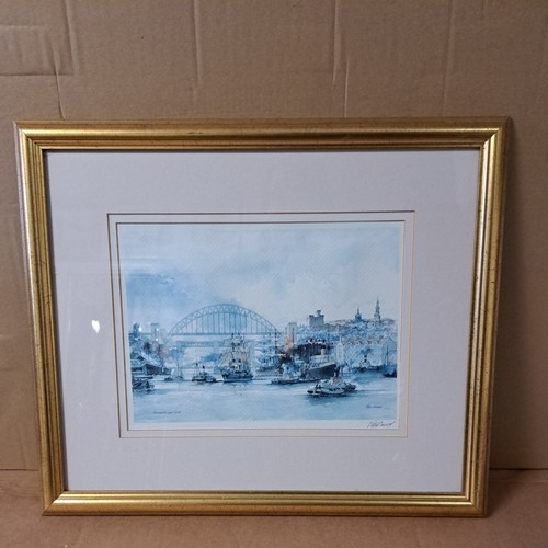 Tom MacDonald - View of Newcastle from the River - Signed & Framed ...