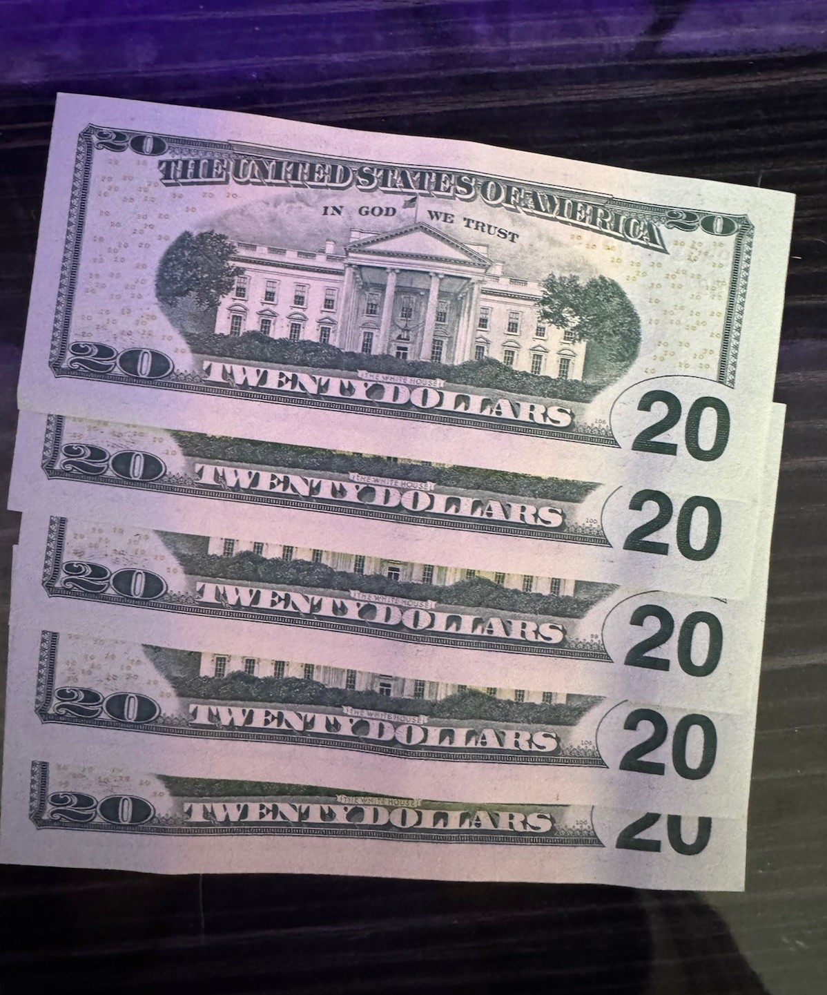 Lot of 5 Consecutive Serial Numbers $20 Bills UNC Crisp-Uncirculated ...