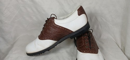 Foot Joy Golf Shoe Size 10.5M White & Brown Leather Lace Up, Classic Style! | eBay