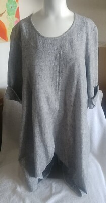 TooFan Womens Cotton Heathered Blk And White Pullover Tunic Dress Sz L ...