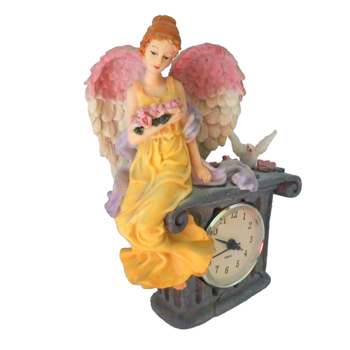 Collector's Victorian Angel Clock Romantic Faith Dove 6" Wide by 8 ...