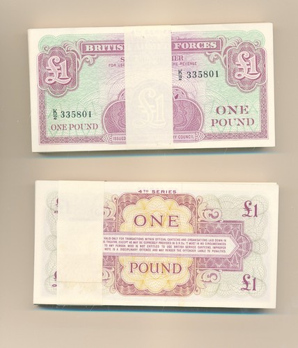 British Armed Forces 4th Series 1 One Pound Paper Currency Note 1956 ...