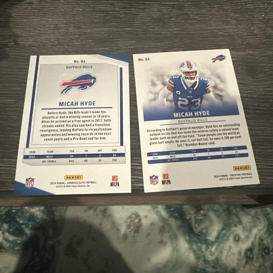 Micah Hyde Elite Card Numbered 18/23 And Prestige Card | eBay