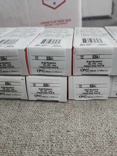 Box / 10 Pass & Seymour Ivory HOSPITAL GRADE single Receptacle 304b new ...