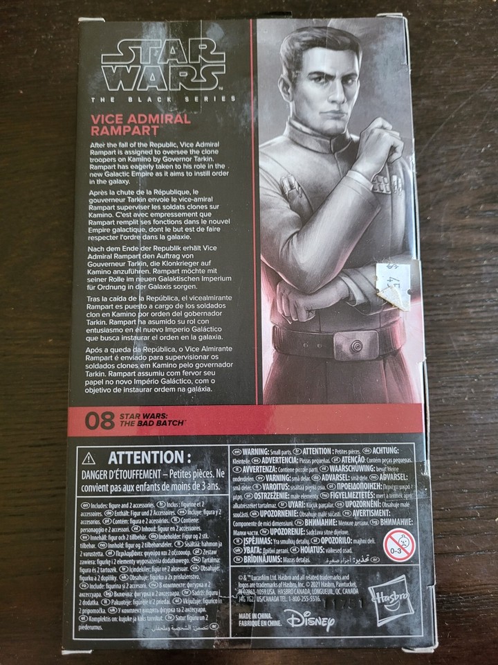 Vice Admiral Rampart Bad Batch 08 6" STAR WARS The Black Series MIB NEW ...