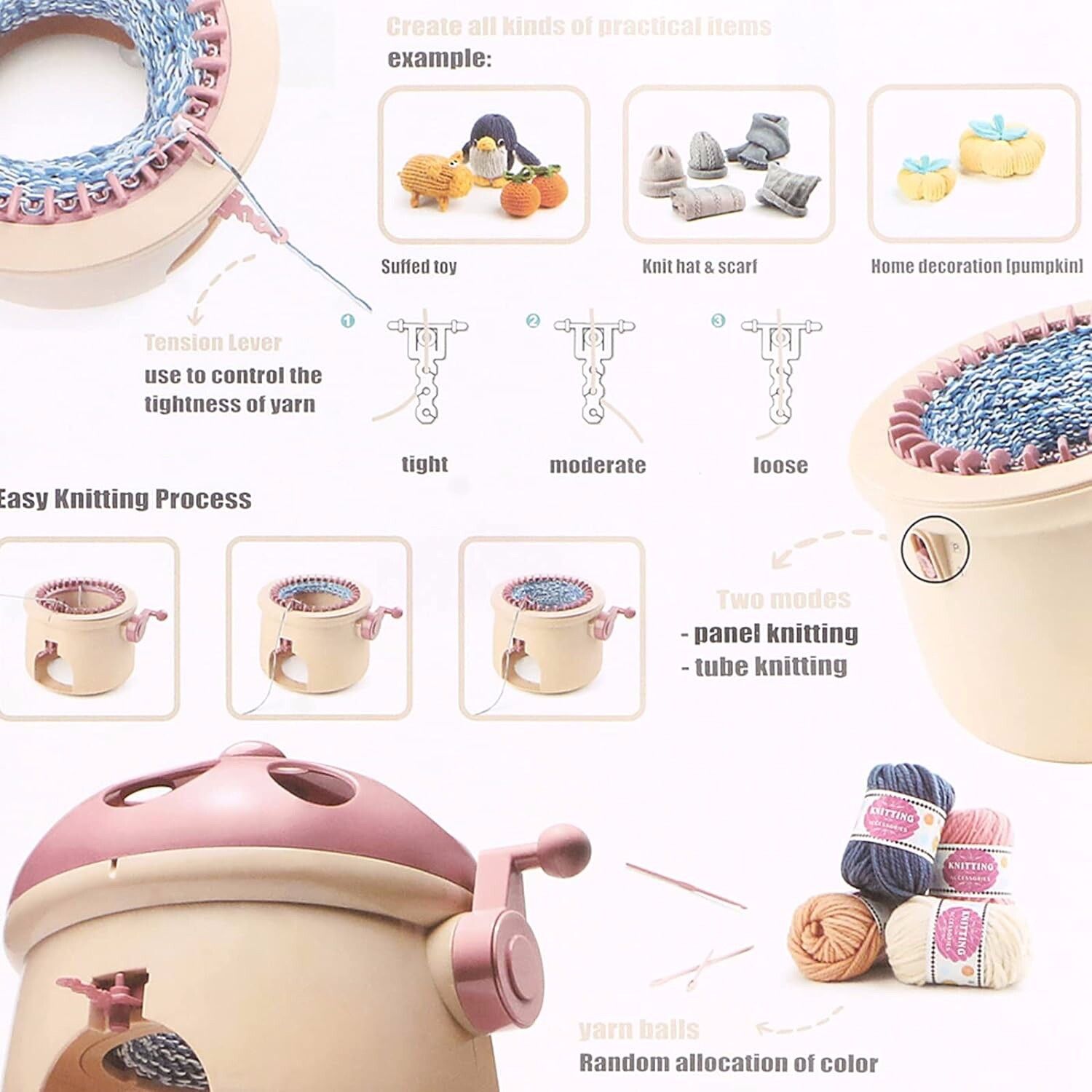 New -- Knitting Machine, 32 Needles Knitting Loom Smart Knitting Board ...