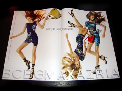BCBG MAX AZRIA 2-Page PRINT AD Spring 2010 women's long legs thighs ...