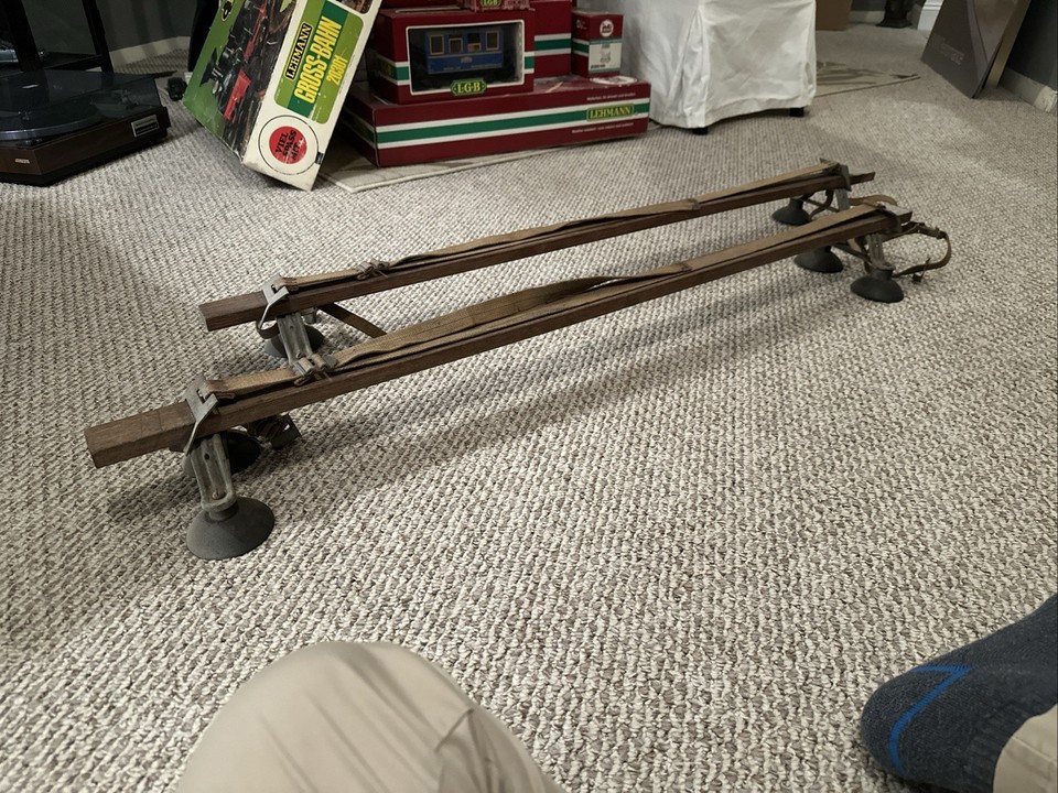Vintage 1900s Car Oak Wood Roof Racks Skis Luggage Woody Rat Rod Custom ...