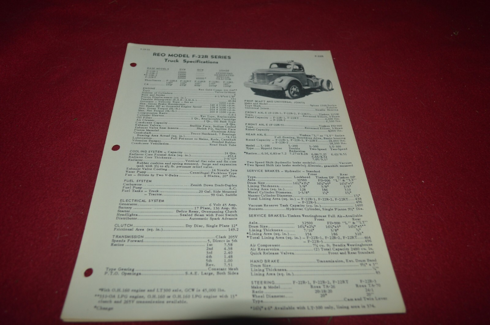 REO Model F-50D Series Truck For 1955 Brochure FCCA | eBay