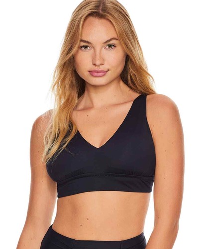 Becca By Rebecca Virtue Black Color Code Brook Wirefree Bikini Swim Top