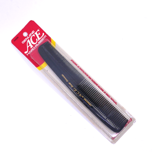 NOS Vintage Genuine Ace Hard Rubber Comb 7" Black AA028 Made USA Sealed ...