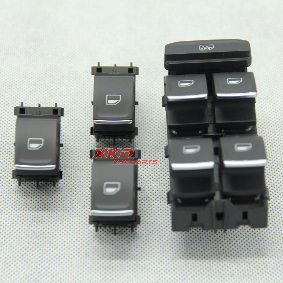 Chrome Glass Lifter Window Regulator Switch Kit For VW Golf MK7 2015 ...