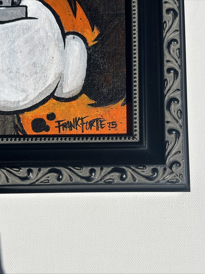 Original Art “Smokin Wolf” Painting By Frank Forte 14x18 Acrylic On ...