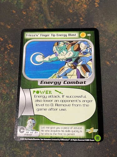 Frieza's Finger Tip Energy Blast - Dragon Ball Z DBZ CCG Score Card ...