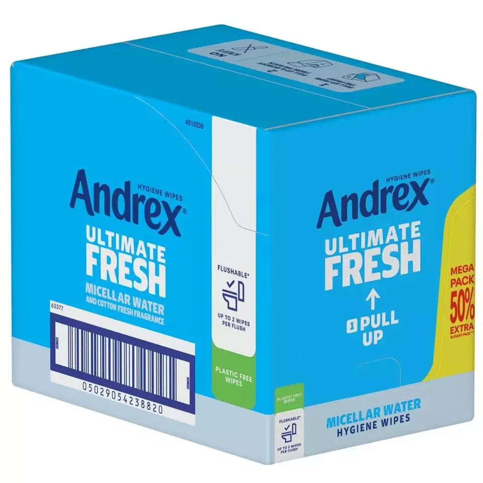 Andrex Washlets Ultimate Fresh Flushable Toilet Tissue Soothing 56-560 ...