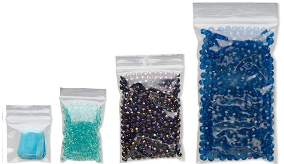 400 Ziplock Poly Bags 4 Assorted Sizes Clear 2MIL Baggies 1.5x1.5 2x3 ...