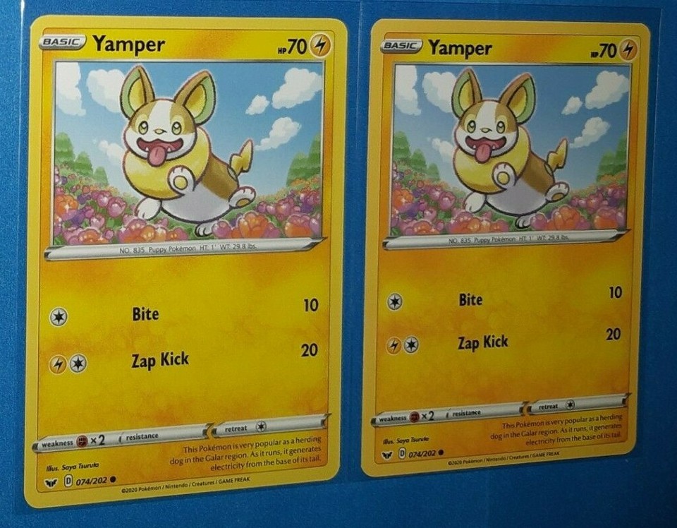 4x Yamper 074/202 74/202 Pokemon card Sword & Shield common NM | eBay