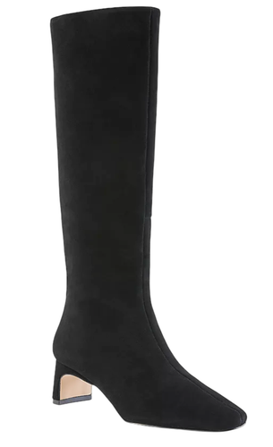 NEW ANN TAYLOR BLACK BLADE HEEL TALL SUEDE BOOTS SIZE 9.5 | eBay