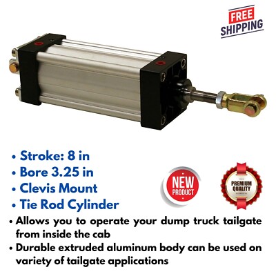 Tailgate Tie Rod Air Cylinder 3.25"Bore 8"Stroke for Operate Dump Truck ...