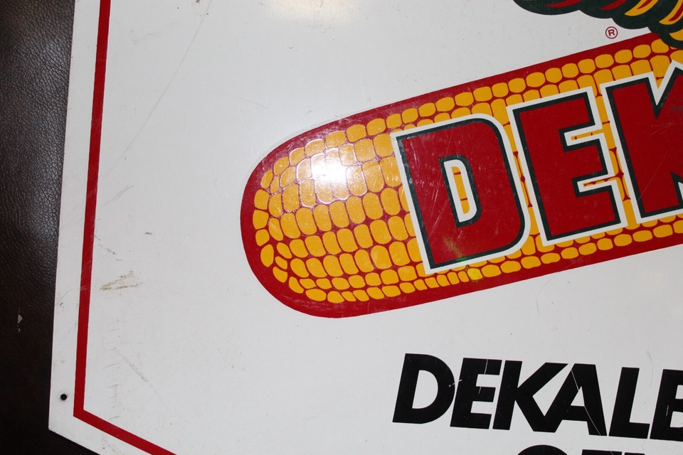 RARE 1960s DEKALB SEED CORN PAINTED METAL DEALER SIGN FLYING COB FARM ...