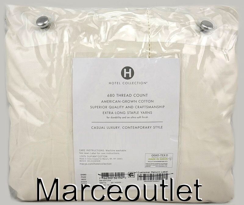 Hotel Collection 680 TC Cotton QUEEN Fitted Sheet & Cases Ivory | eBay