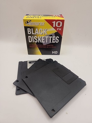 Memorex Black Diskettes 3.5" HD Computer Floppy Disks 10 Pack +3 | eBay