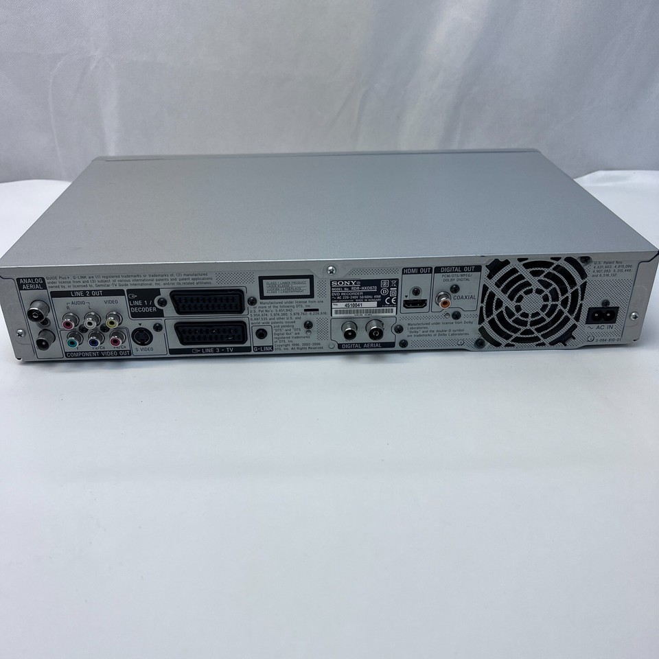 Sony RDR-HXD870 Silver DVD HDD Recorder 160GB Freeview HDMI PVR USB ...