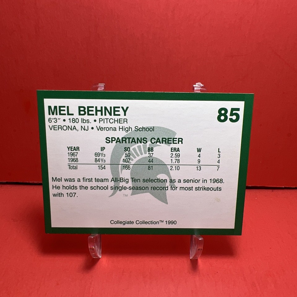 1990 Collegiate Collection Michigan State Spartans Mel Behney #85 VG | eBay