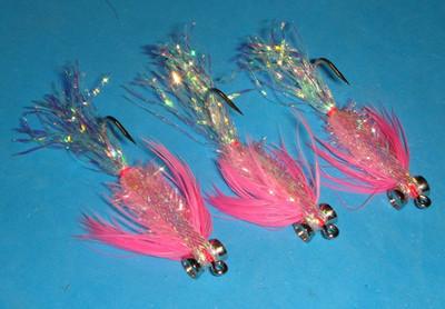 FLY FISHING FLIES - Pink/Pearl HEAVY METAL [SALMON] ATTRACTOR size #2 ...