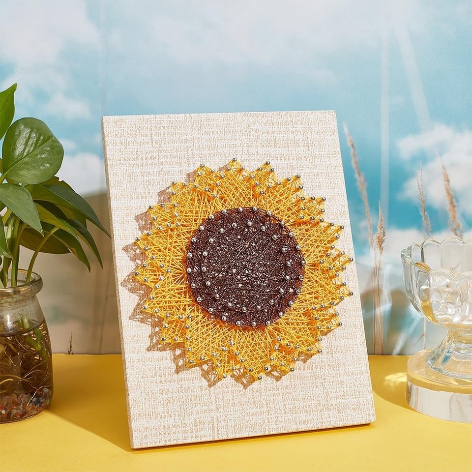 WEBEEDY DIY String Art Craft Kit for Adults Beginners Sunflower String ...
