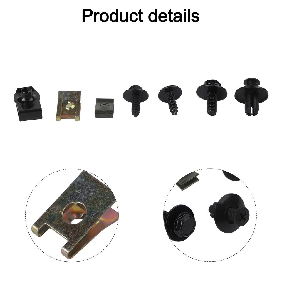 64pcs UClip Screws Nuts Plastic Rivet Clip Set for Car and Motorcycle ...