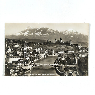 Switzerland Postcard RPPC Lucerne St. Karli Kirche Church Architecture ...