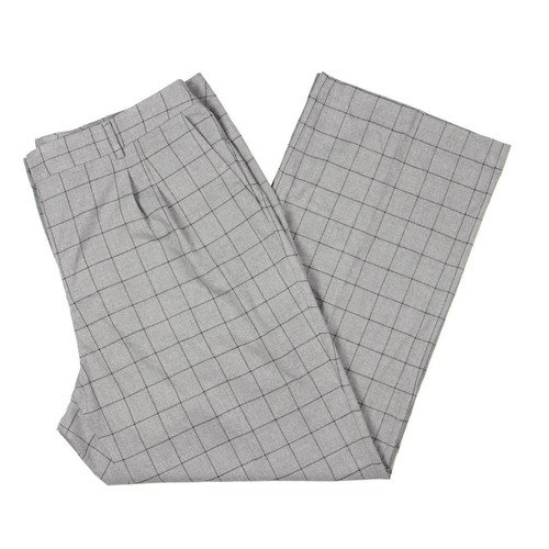 Calvin Klein Womens Knit Window Pane Office Straight Leg Pants Plus ...
