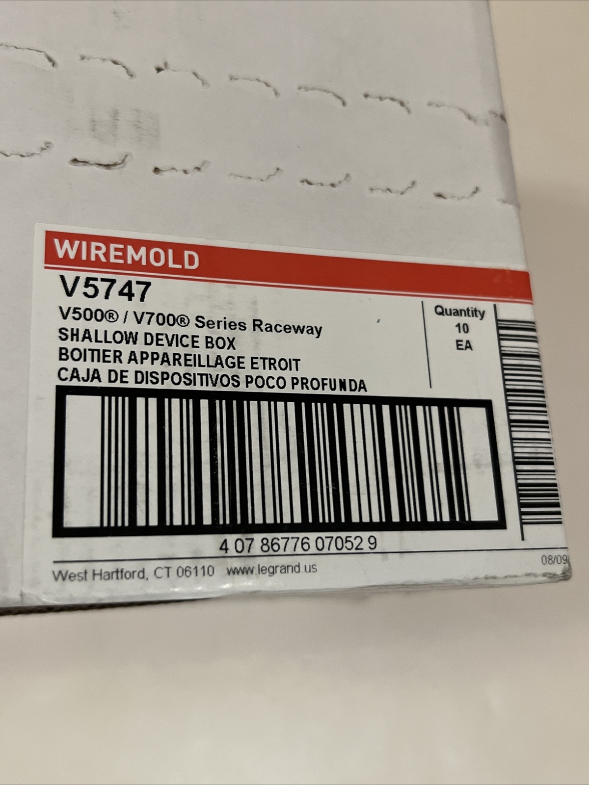 Lot Of (10) Wiremold V5747 Shallow Switch Box 1-Gang Metal 1 3/8" Deep ...