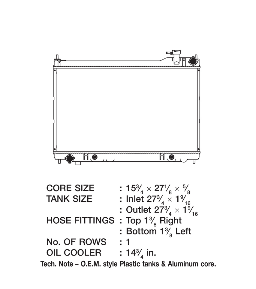 CSF 2984 1 Row Plastic Tank Aluminum Core Radiator for 2003-2004 ...
