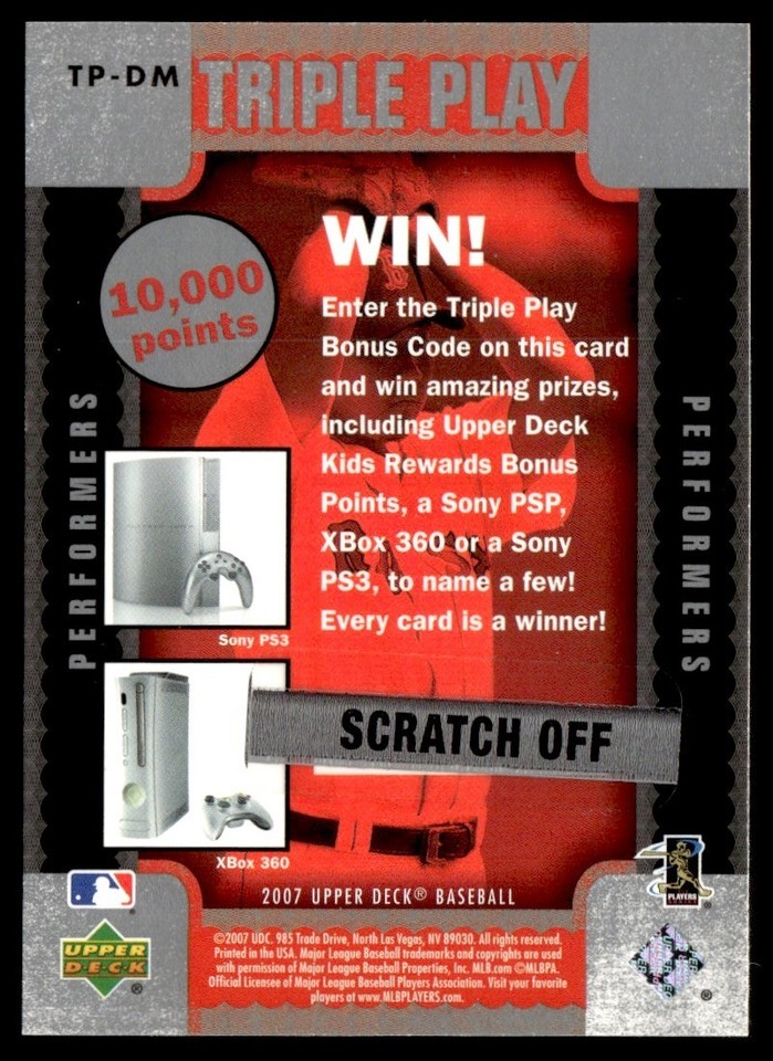 2007 Upper Deck Triple Play Performers Daisuke Matsuzaka Boston Red Sox ...