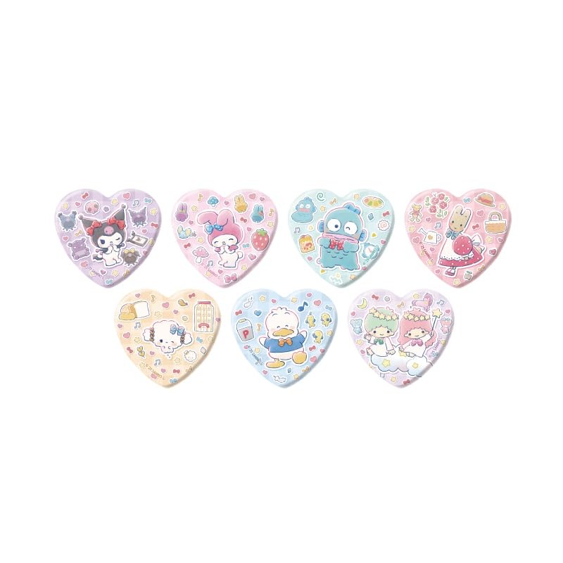 Sanrio Characters 02 [Graph Art Illustration] Heart-Shaped Tin Badge ...