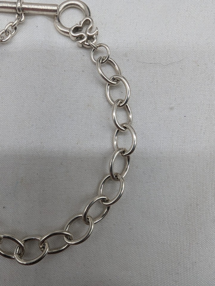 SLANE & SLANE Sterling Silver Classic Oval Link Bracelet Toggle Clasp 7 ...