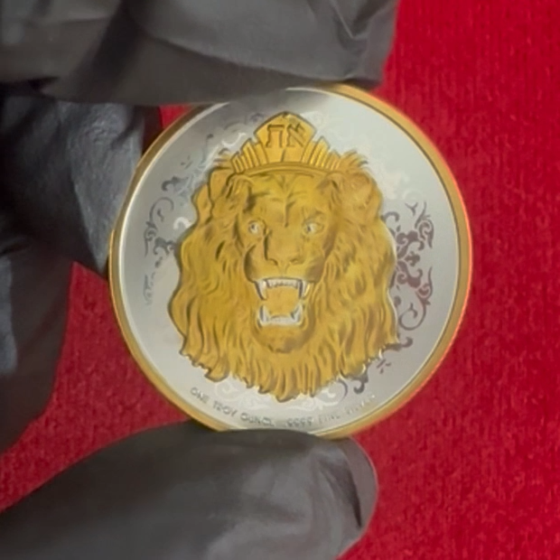 2024 - 1 Troy Oz .9999 Silver Niue Roaring Lion Coin w/ 24K Gilding by ...