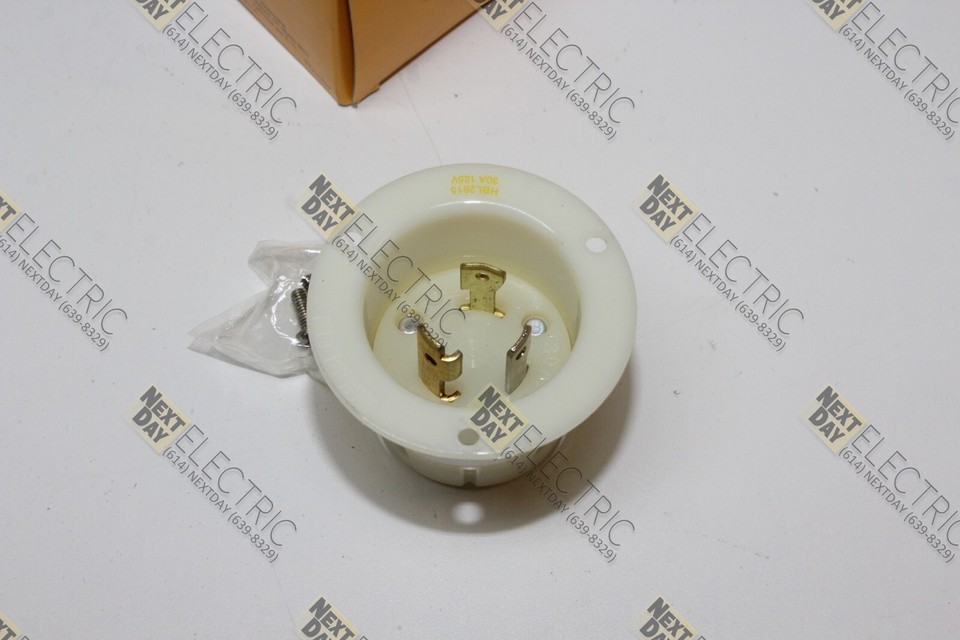 Hubbell, HBL2615, Flanged Outlet Plug 2615 Inlet Unsulgrip Twist Lock ...