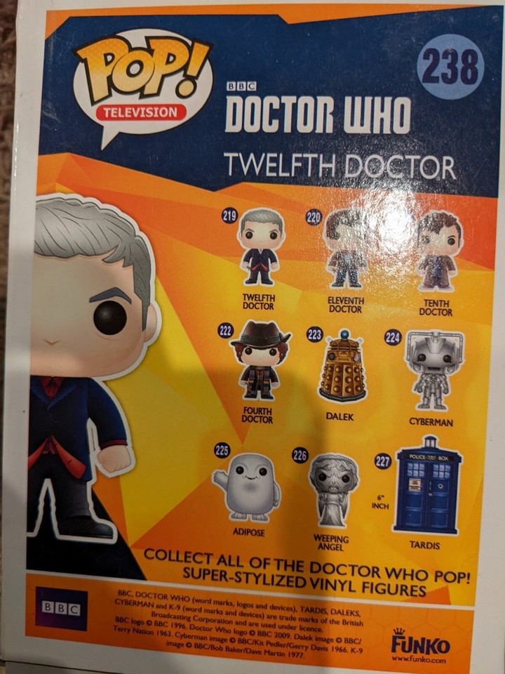 FUNKO POP TELEVISION DOCTOR WHO TWELFTH DOCTOR #238 HOT TOPIC PRE ...