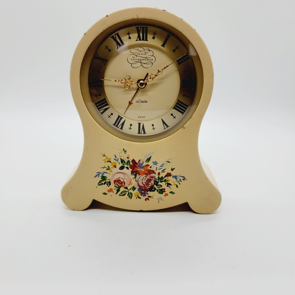 Vintage Reuge LeCoultre Petite Neuchateloise Musical Alarm Clock Quartz ...