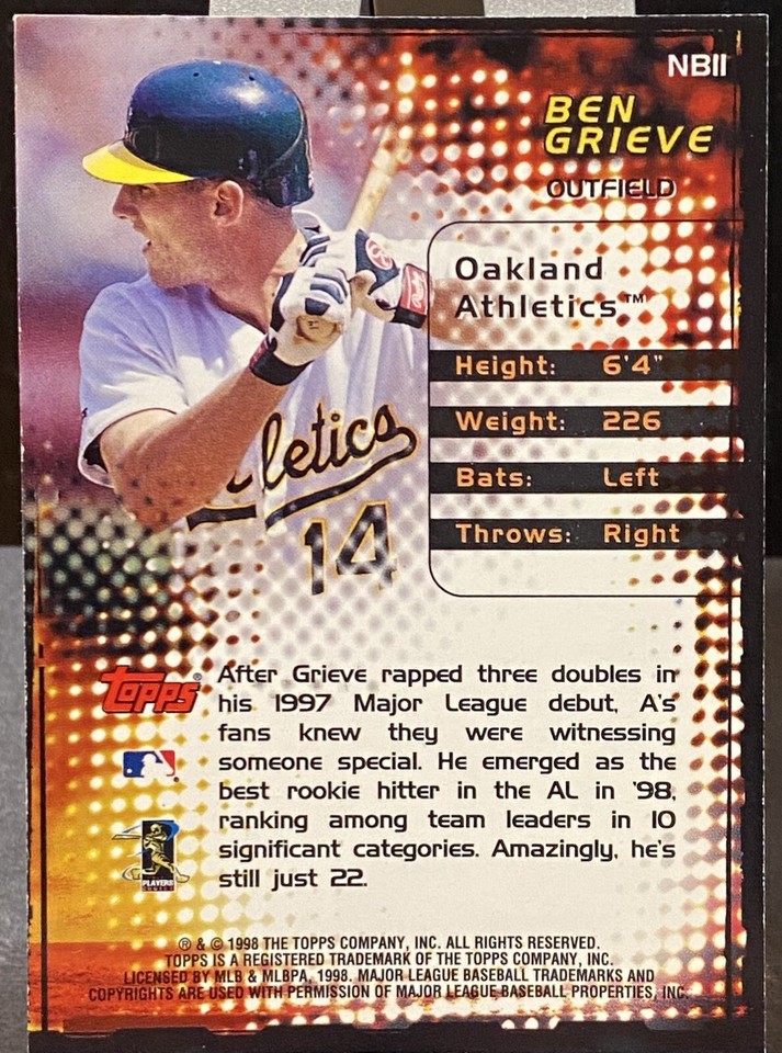 1998 Topps Baseball New Breed Holo Ben Grieve #11 Oakland Athletics | eBay