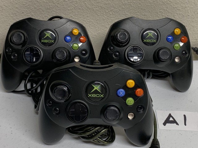🔥lot Of 3 Original Xbox S-Type Controller (Black) Genuine / OEM ...
