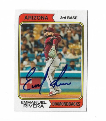 Arizona Diamondbacks EMMANUEL RIVERA Signed 2023 Topps Heritage Card ...