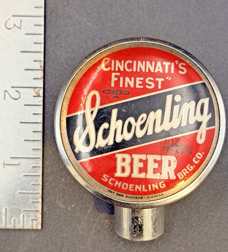 Vintage Schoenling Beer Tap Knob Metal & Enamel Union Made! VERY RARE ...
