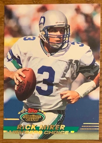 RICK MIRER, RARE ! 1993 STADIUM CLUB "MEMBERS CHOICE" ROOKIE CARD, NFL ...