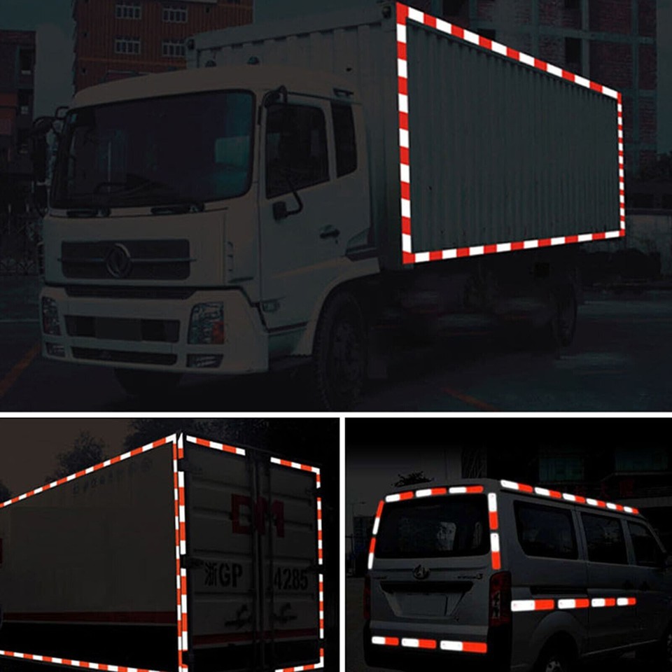Car Truck Red White Reflective Trailer Safety Tape Conspicuity Tape ...