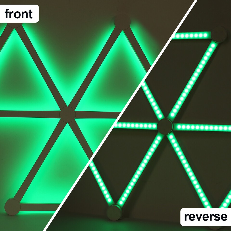 9PCS RGB Wall Splicing Lights APP Smart Control Dimmable LED Gaming ...