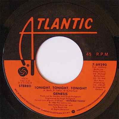 Genesis Tonight, Tonight, Tonight AR, NO PICTURE SLEEVE Vinyl Single ...